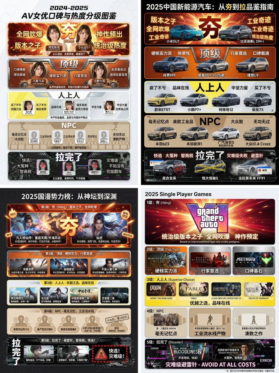 Hāng to Lā (Good to Bad) Rating Infographic Prompt 免費生成器 - Nano-banana ...